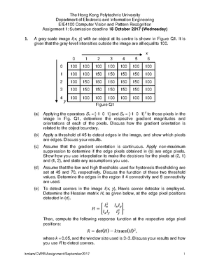 Decision tree and random forest tutorial solution - EIE4100 Computer Vision and Pattern ...