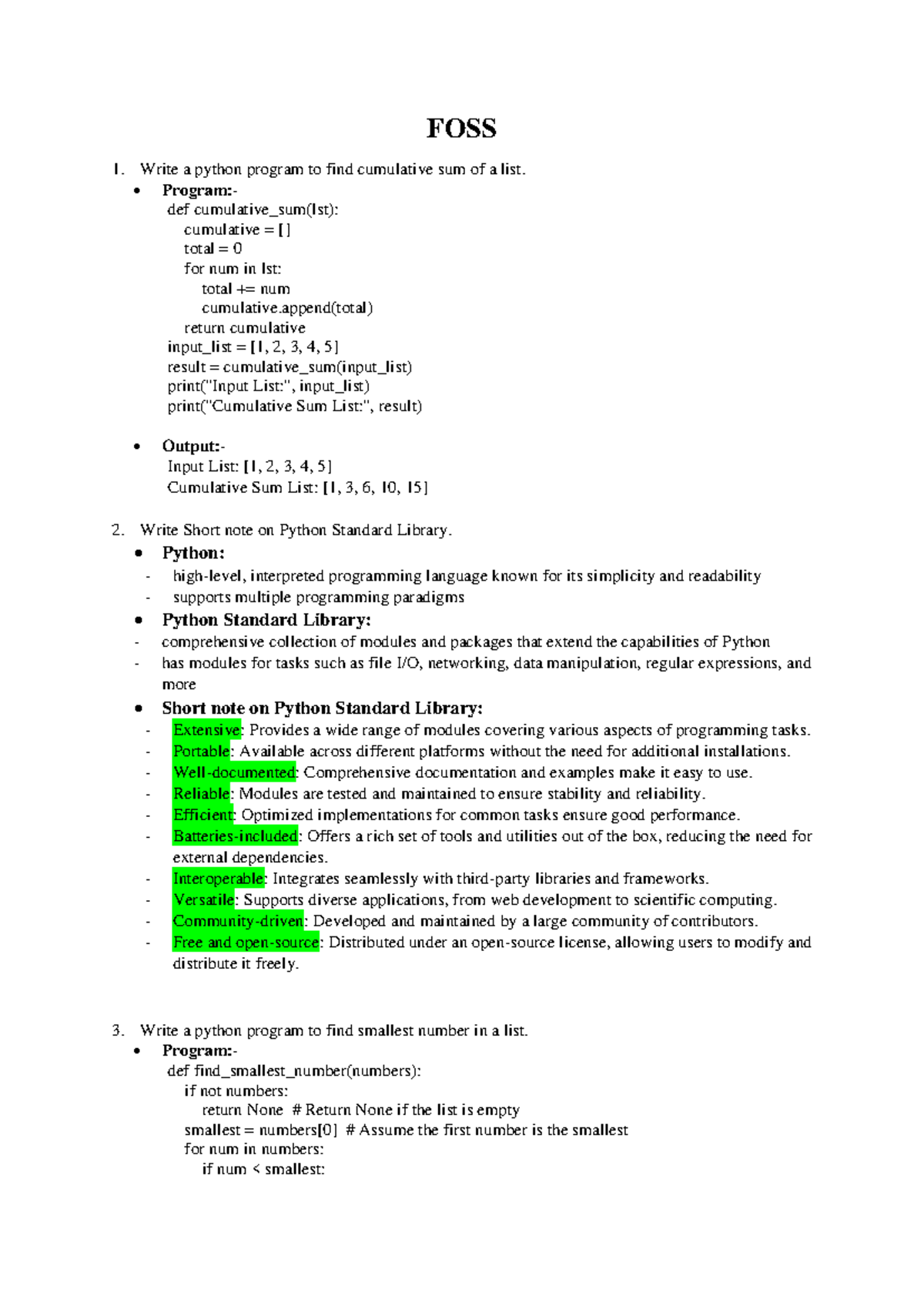 FOSS 1 - Class notes of free and open source software - FOSS Write a ...