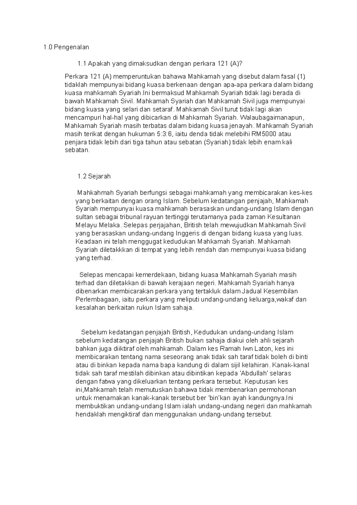 Perkara 121 (A) ctu091 - 1 Pengenalan 1 Apakah yang dimaksudkan dengan ...