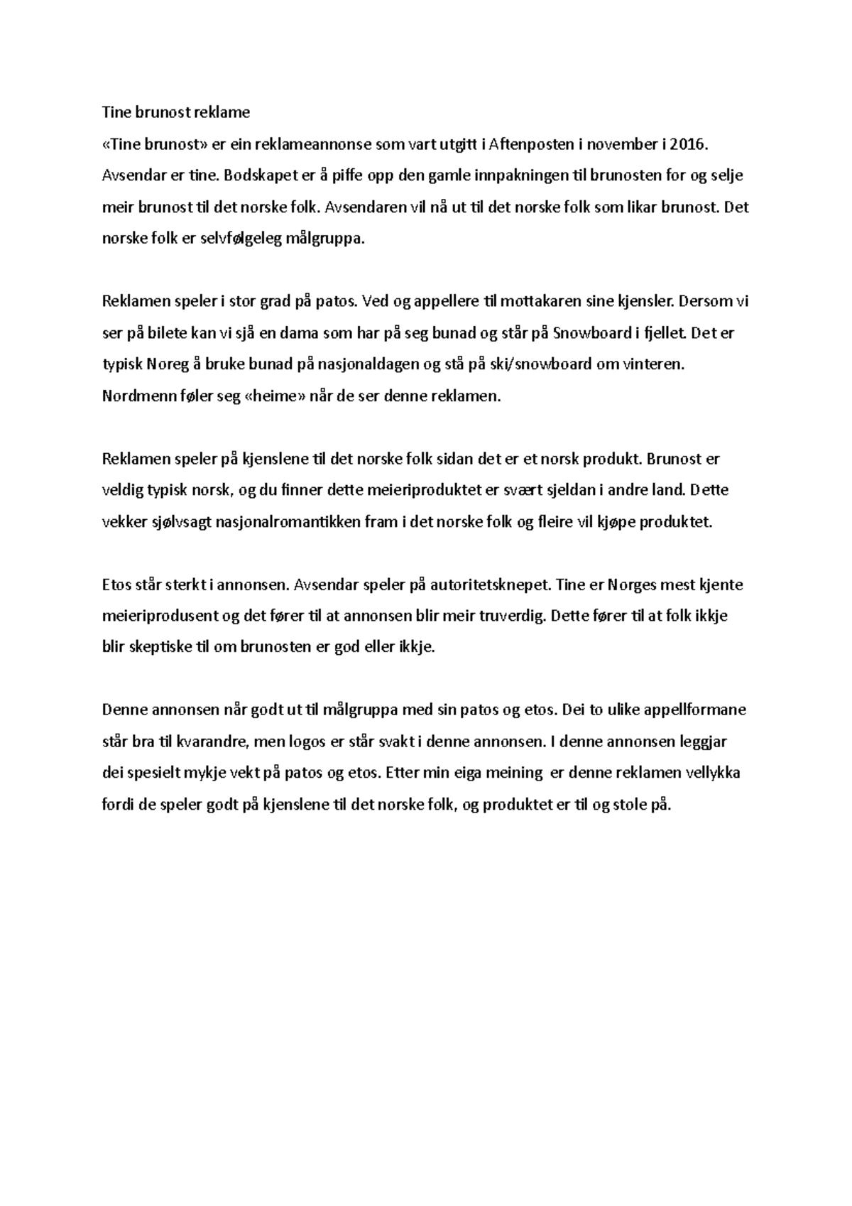 Tine brunost reklame - adamo - Tine brunost reklame «Tine brunost» er ...