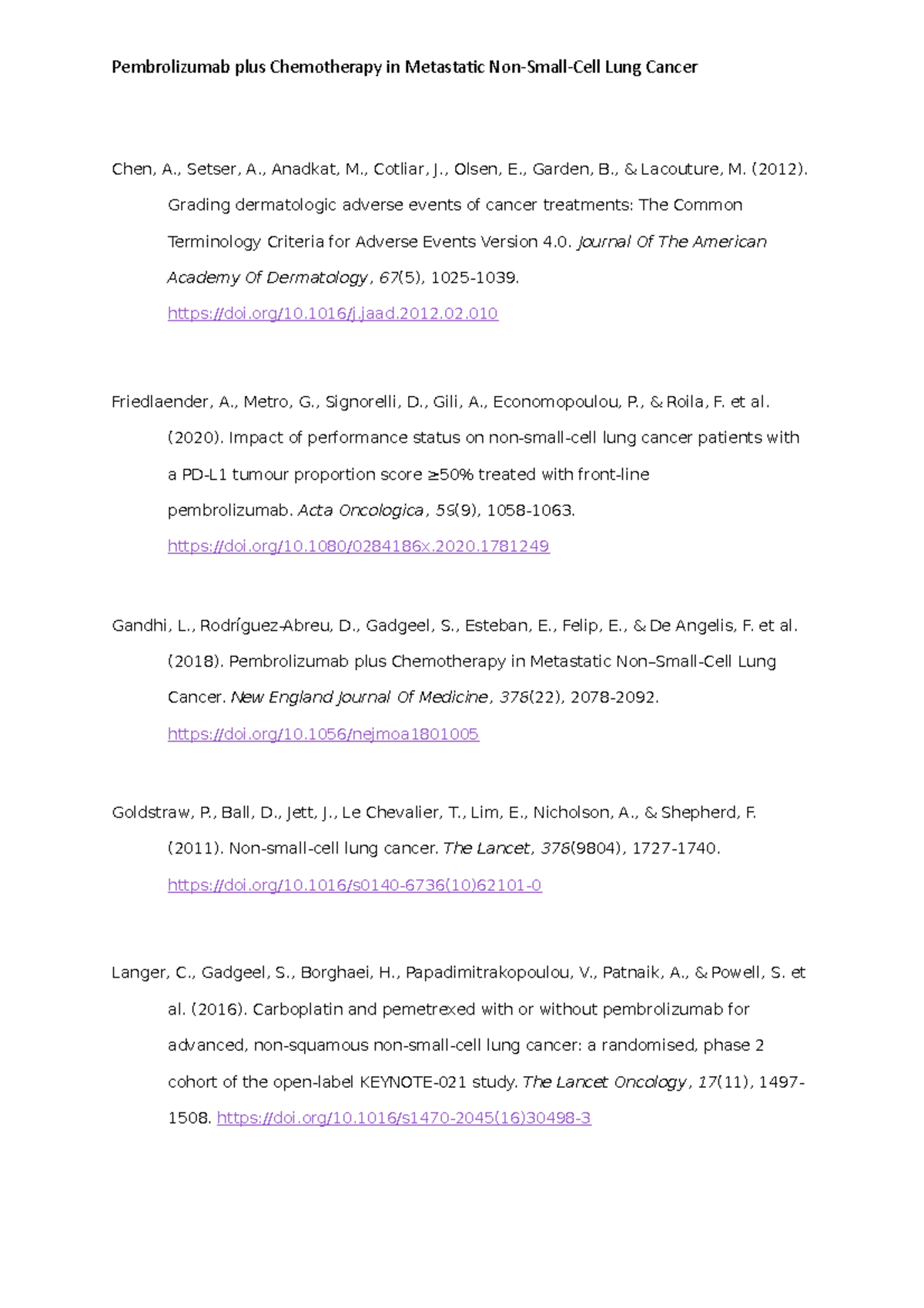 CBG Supporting references - Pembrolizumab plus Chemotherapy in ...