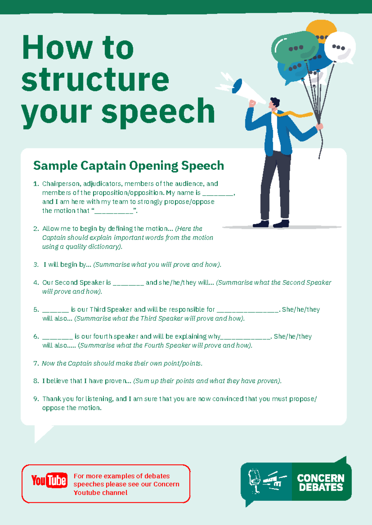 Structure Your Speech - debate - How to structure your speech Sample ...