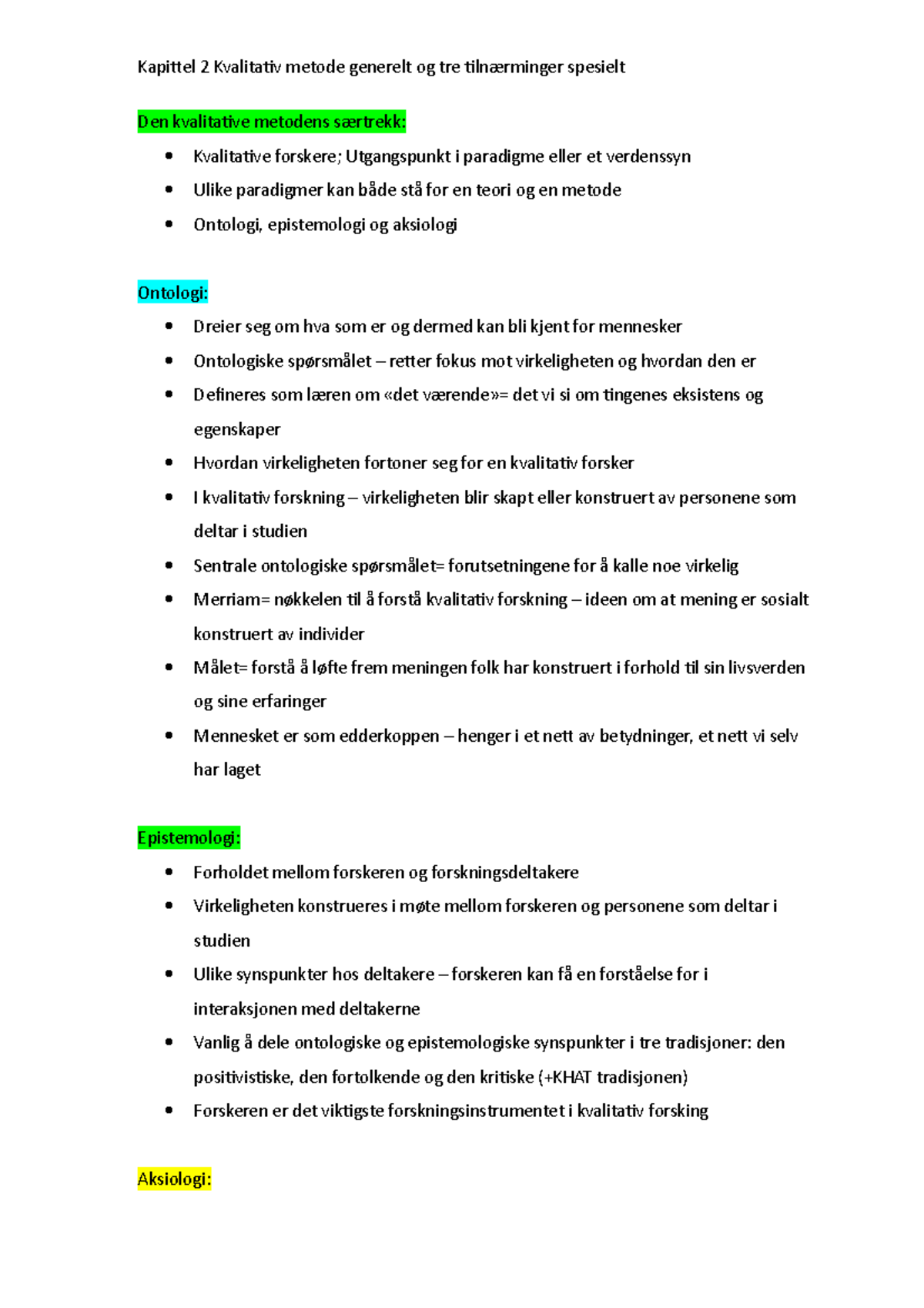 Kapittel 2 Kvalitativ metode generelt og tre tilnærminger spesielt ...