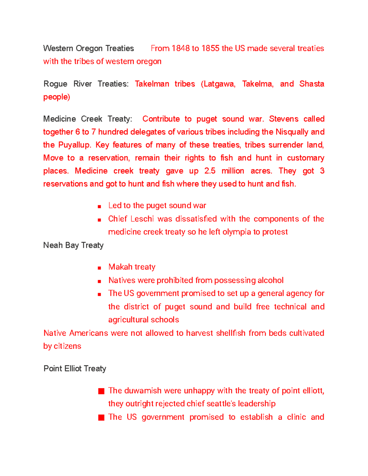 Module 4 study guide - Lecture notes - Western Oregon Treaties From ...