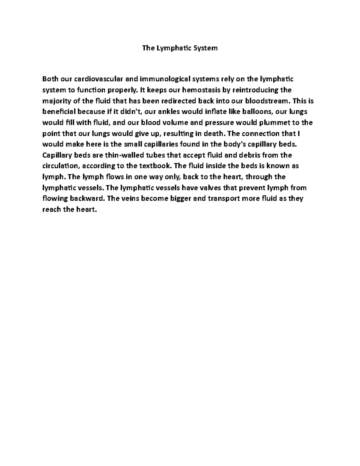 The Lymphatic System - BIOL 260 - Human Anatomy - The Lymphatic System ...