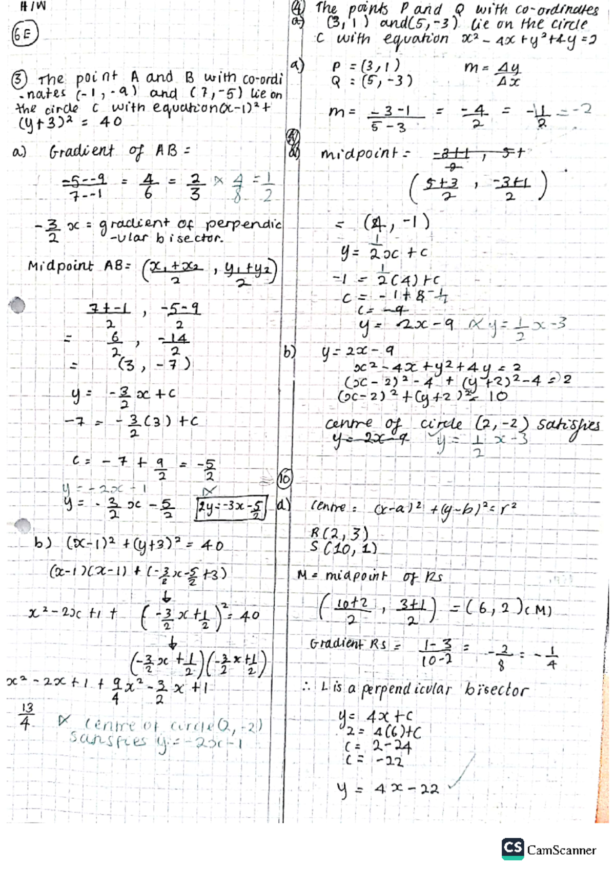 Circle hw - CamScanner CamScanner - Studocu
