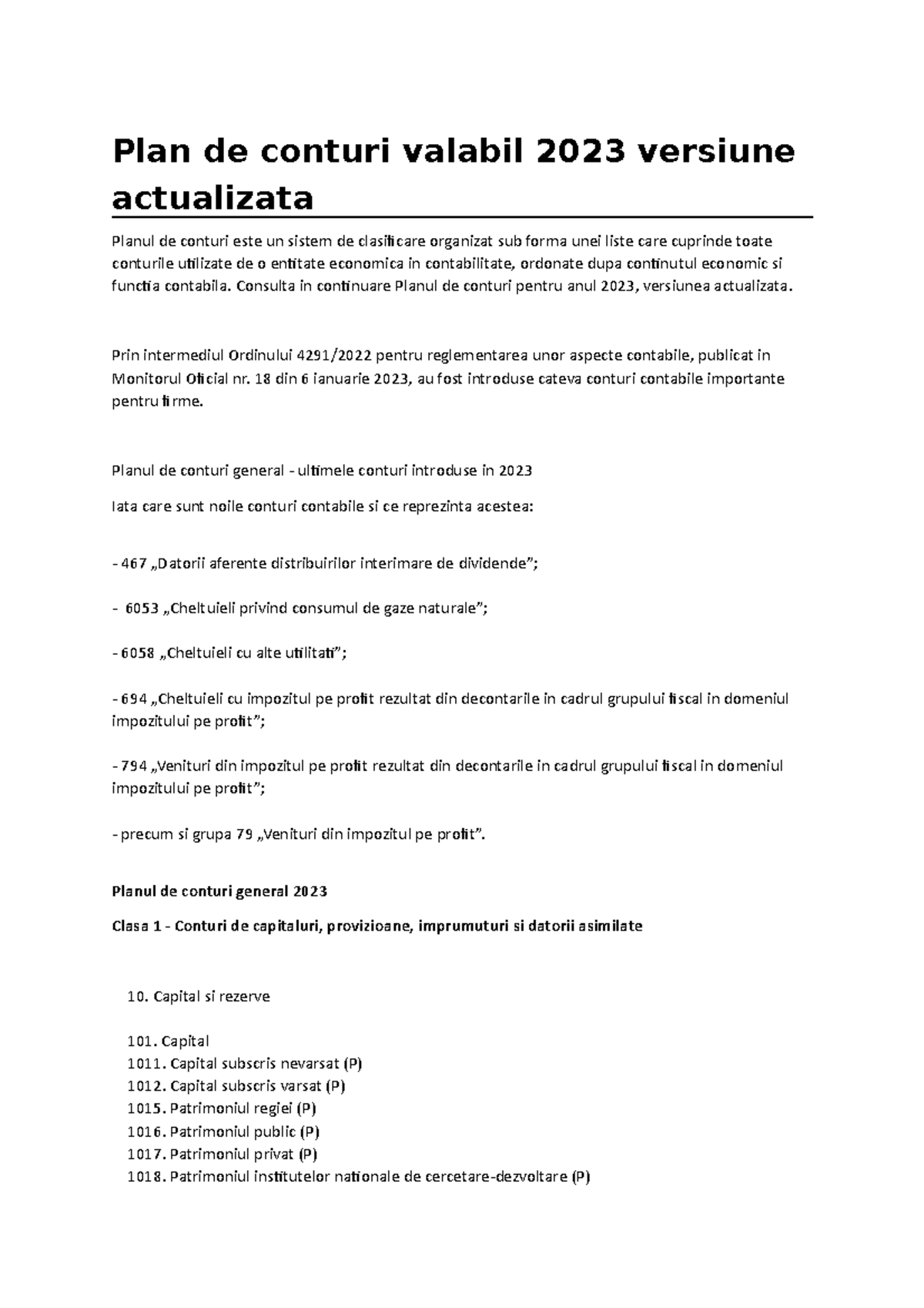 Plan de conturi - Consulta in continuare Planul de conturi pentru anul ...