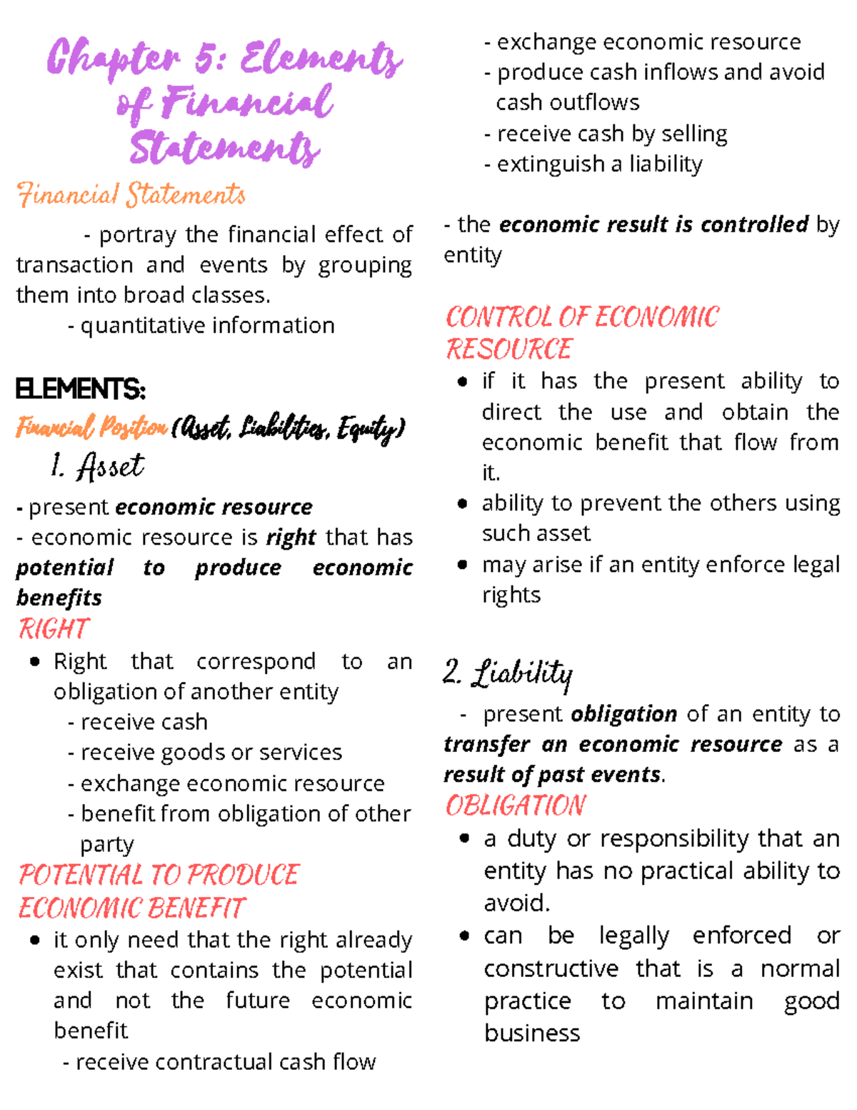 ACCA 2nd Q reviewer - CFAS - Chapter 5: Elements of Financial ...