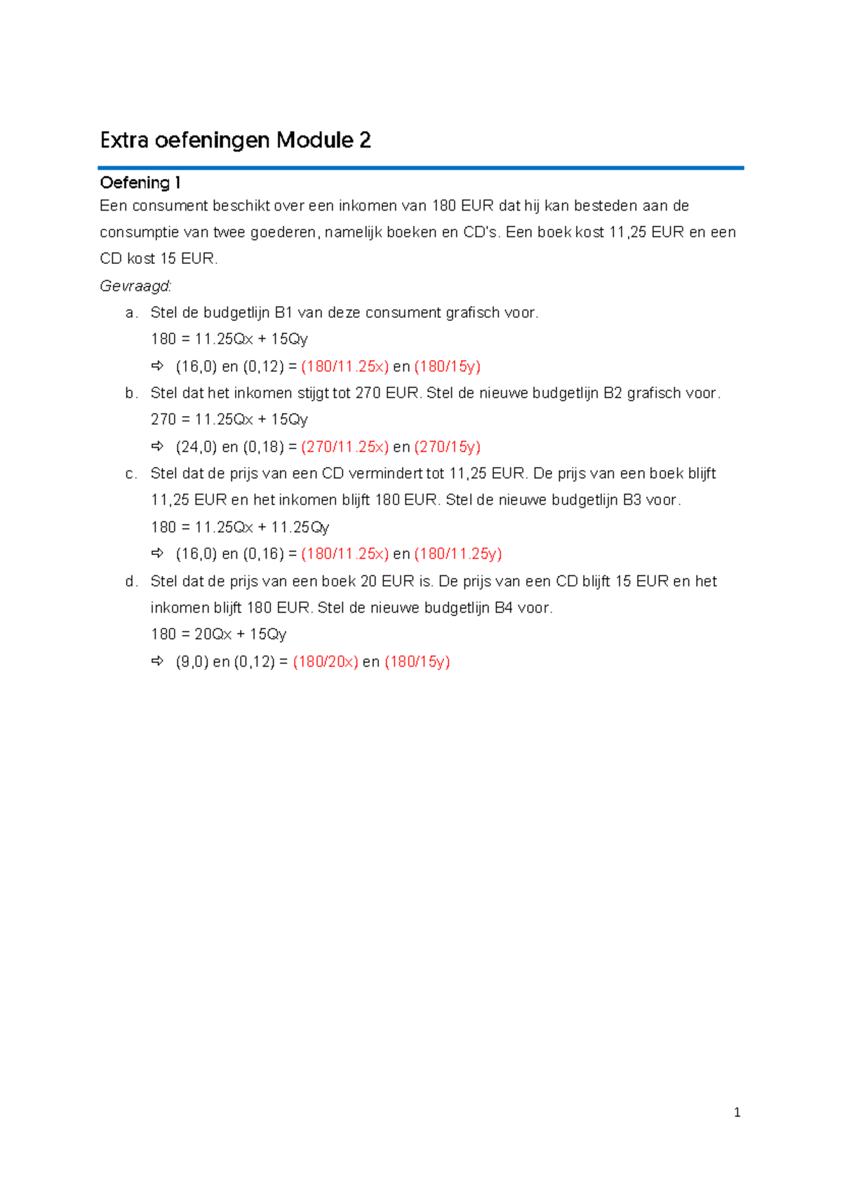 Economie - Extra oefeningen module 2 tem 6 - Warning: TT: undefined function: 32 Extra ...