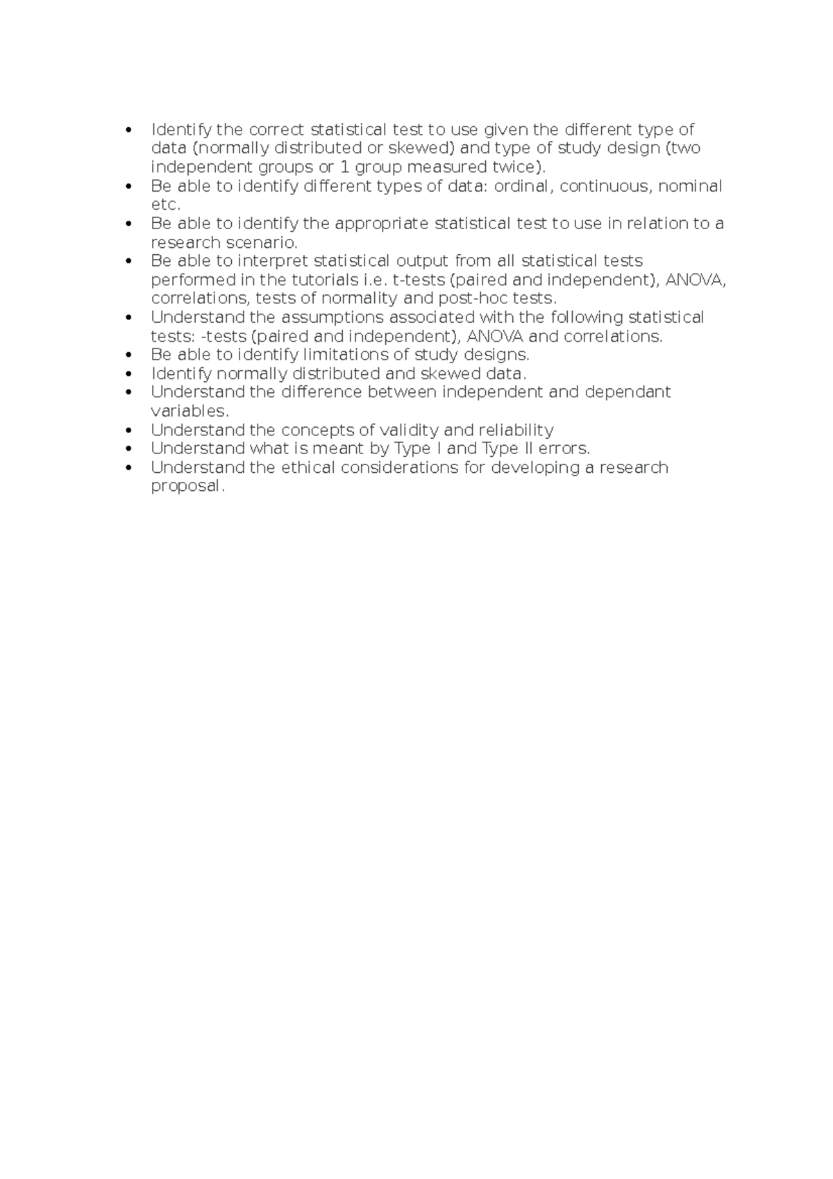 Research Methods in Sport Science Summary (exam notes) semester 2 ...