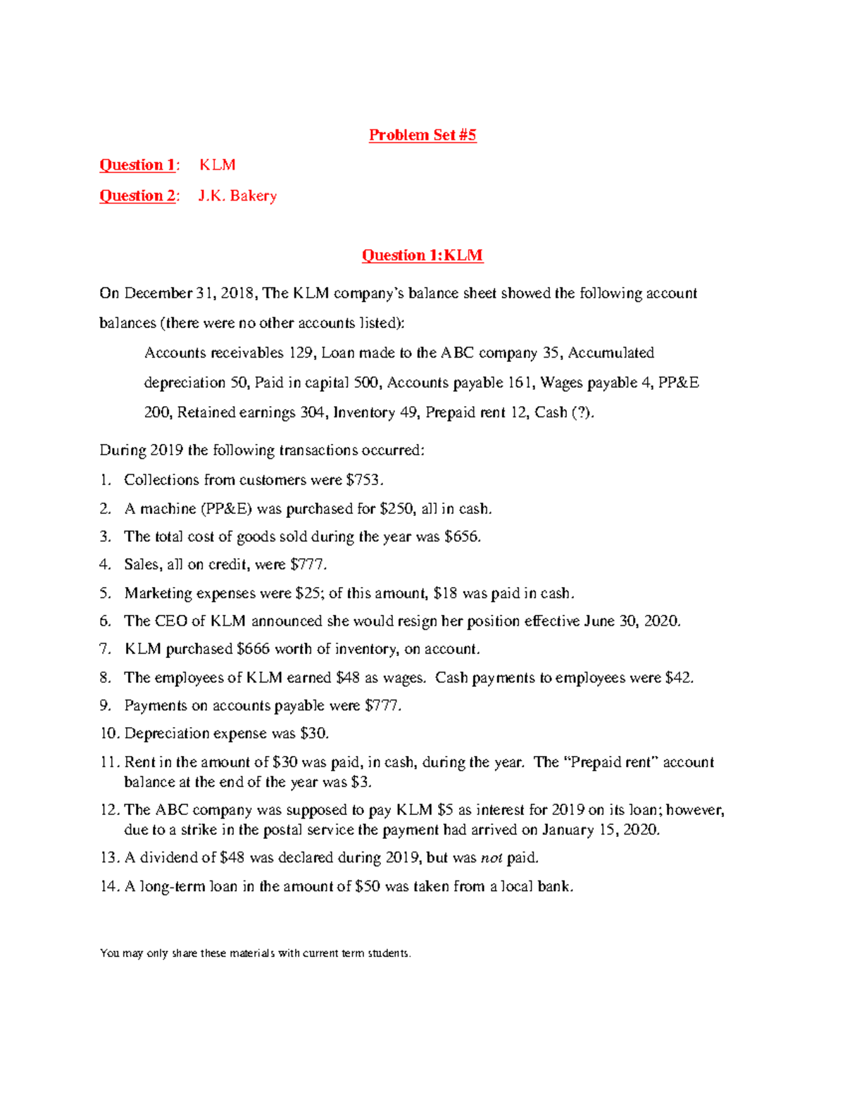 Accounting solution - Journal entries and financial statement ...