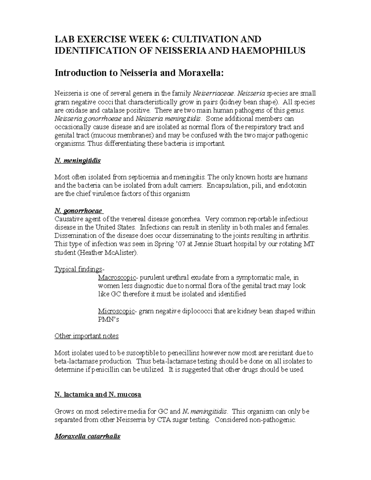 Lab Week 6 revised - LAB EXERCISE WEEK 6: CULTIVATION AND ...