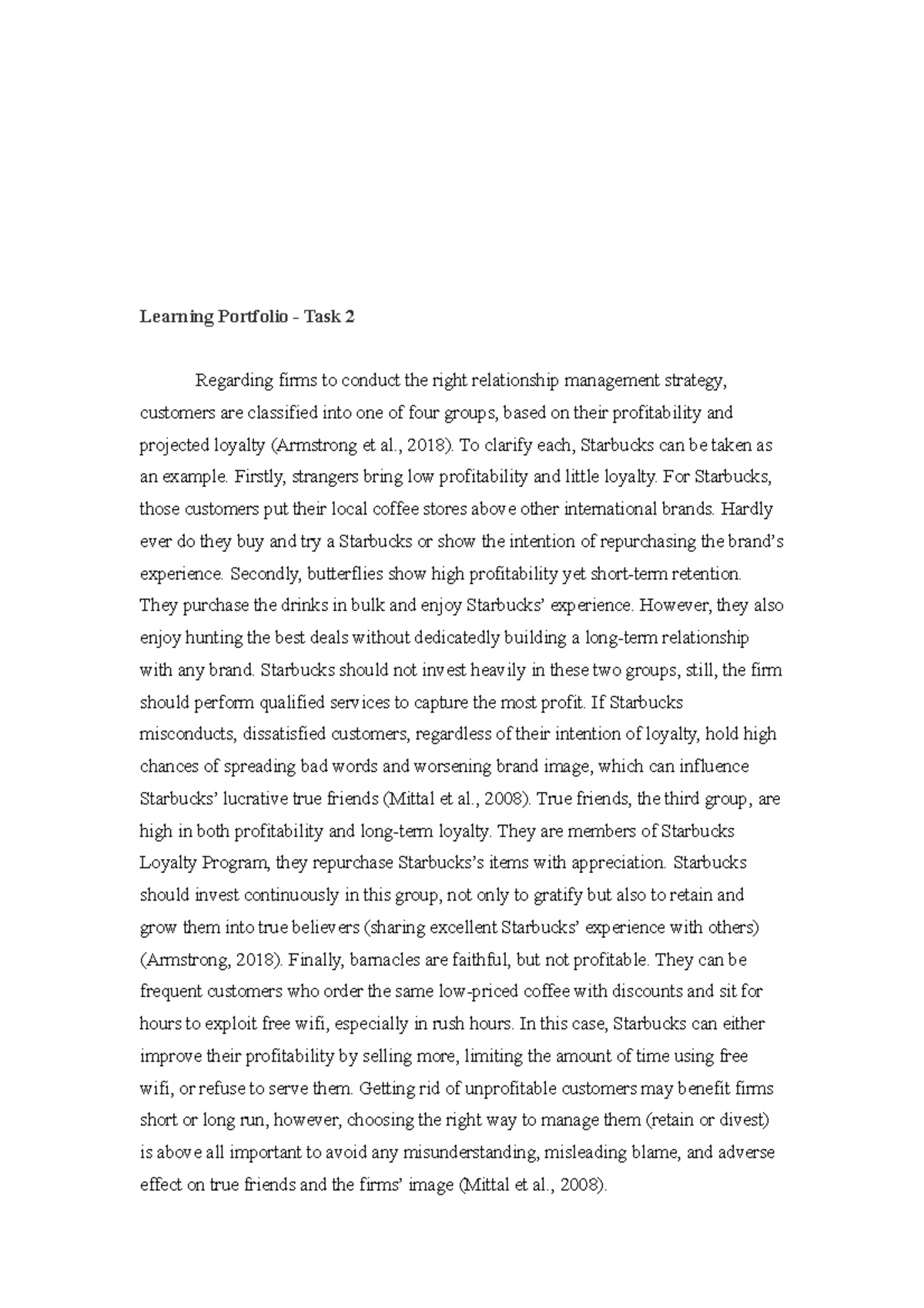 Learning Portfolio Task 2 - group of customers - Learning Portfolio ...