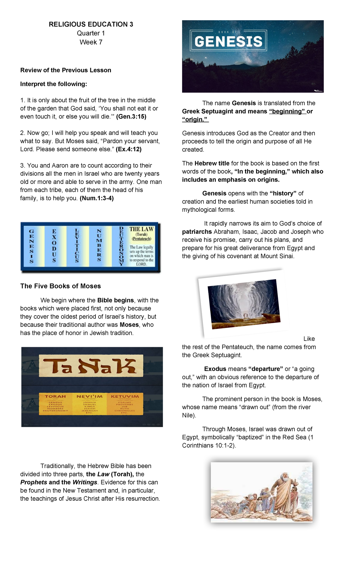 Religious Education 3 w7 - RELIGIOUS EDUCATION 3 Quarter 1 Week 7 ...