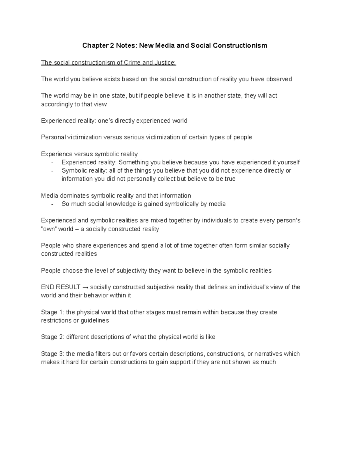 Chapter 2 Notes New Media and Social Constructionism - Chapter 2 Notes ...