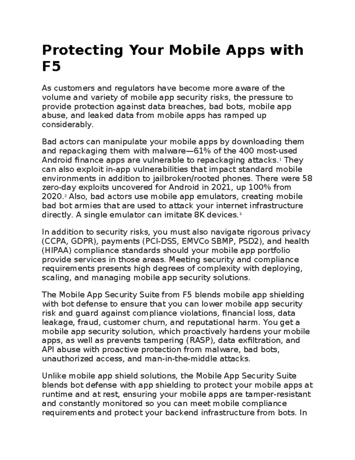 Protecting Your Mobile Apps with F5 - Protecting Your Mobile Apps with F As customers and ...