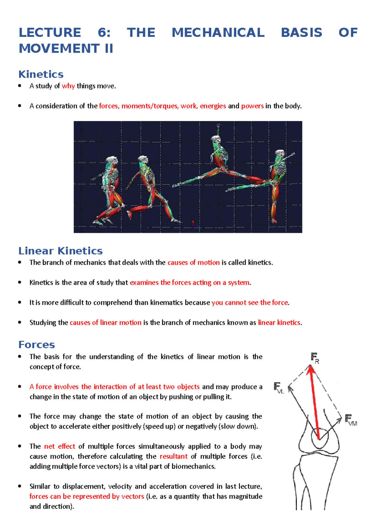 Lecture 06 Mechanical Basis of Movement 2 - LECTURE 6: THE MECHANICAL ...