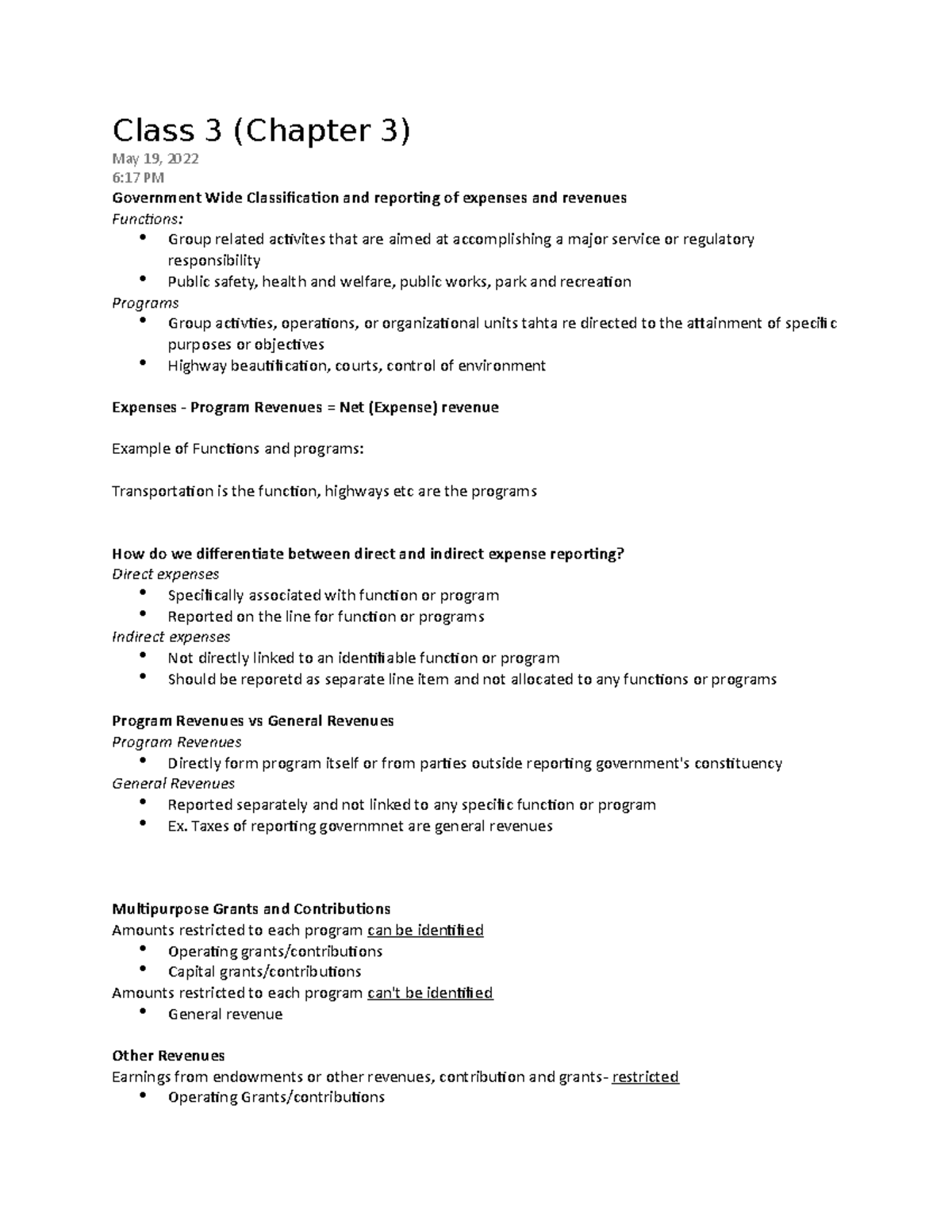 Class 3 (Chapter 3) - Class 3 (Chapter 3) May 19, 2022 6:17 PM ...