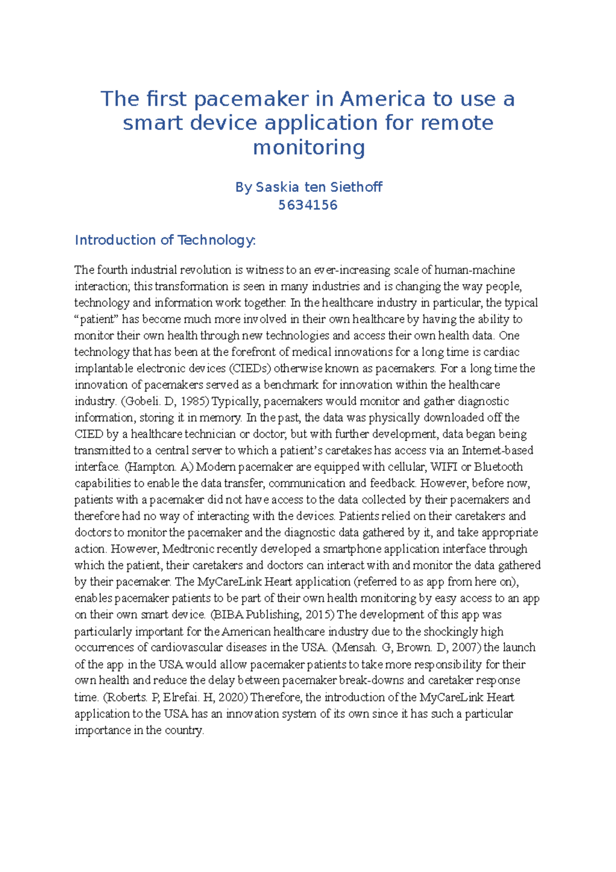 Technology Dynamics Project Chapter 2-7 - The first pacemaker in ...