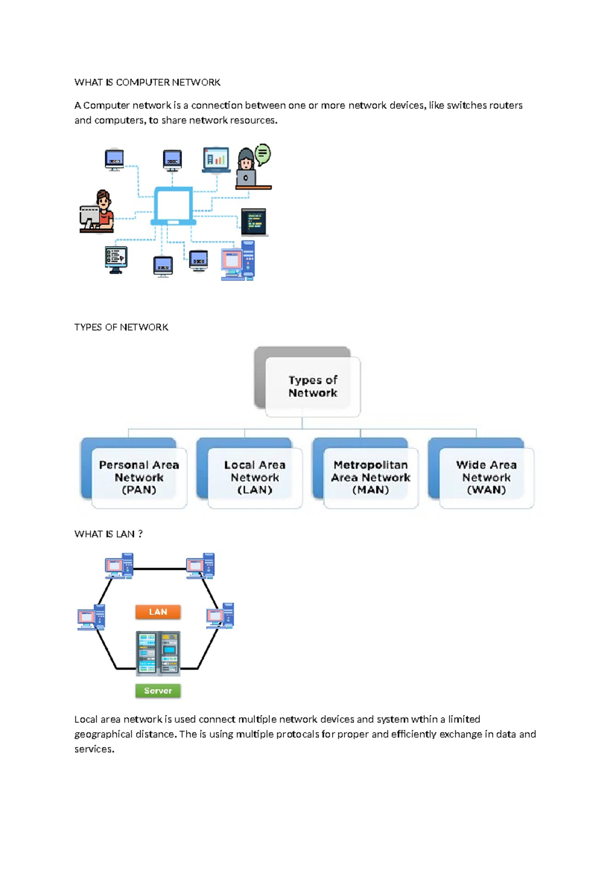 Computer Network - notes - WHAT IS COMPUTER NETWORK A Computer network ...