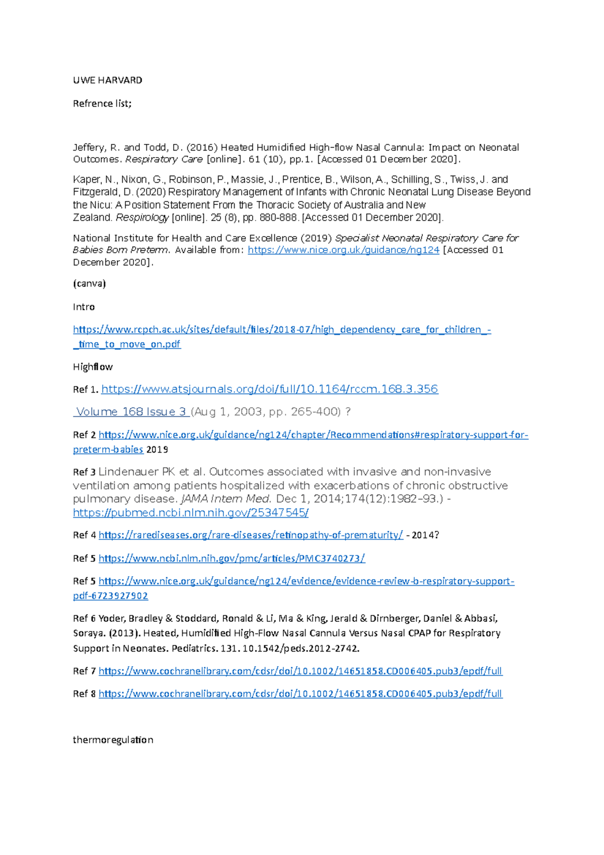 HDU references for essay and mindmap - UWE HARVARD Refrence list ...