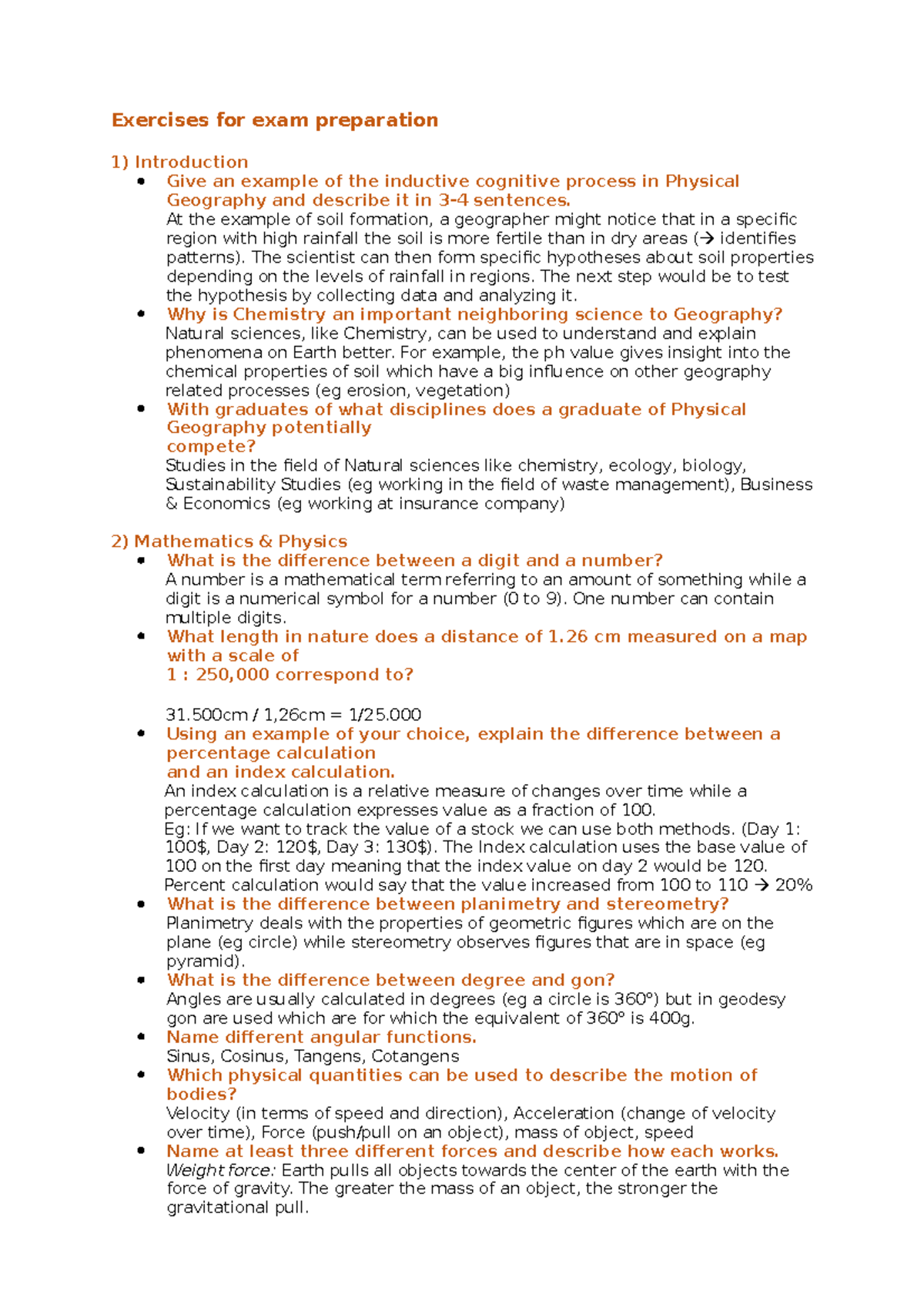 Exercises for exam preparation - Exercises for exam preparation ...