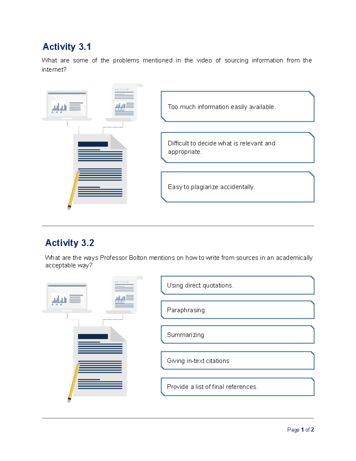 Unit 3 - Writing from sources - AY1819 - Activity 3. What are some of ...