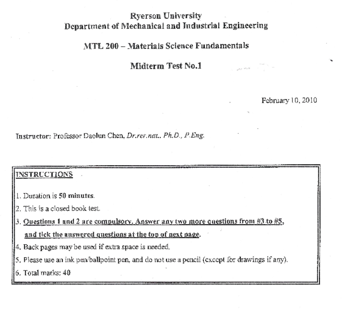 MTL200 Winter 2010 Midterm 1 Chen - MTL 200 - Studocu