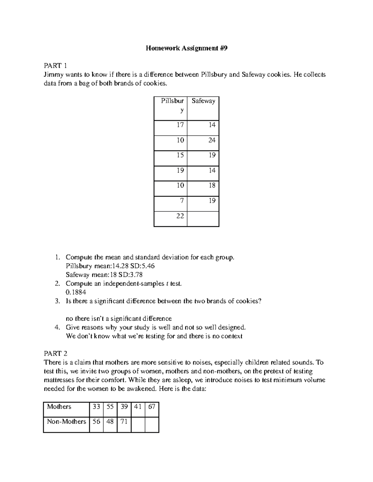 Homework Assignment 9 stat 95 - Homework Assignment # PART 1 Jimmy ...