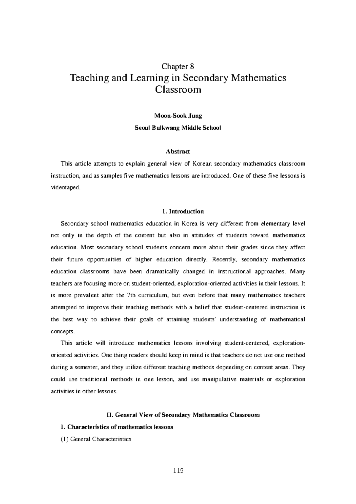 Teaching and Learning in Secondary Mathematics Classroom - Chapter 8 ...