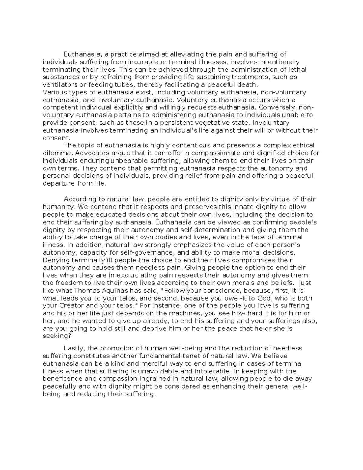 Euthanasia- Ethics - Moral Values - Euthanasia, a practice aimed at ...