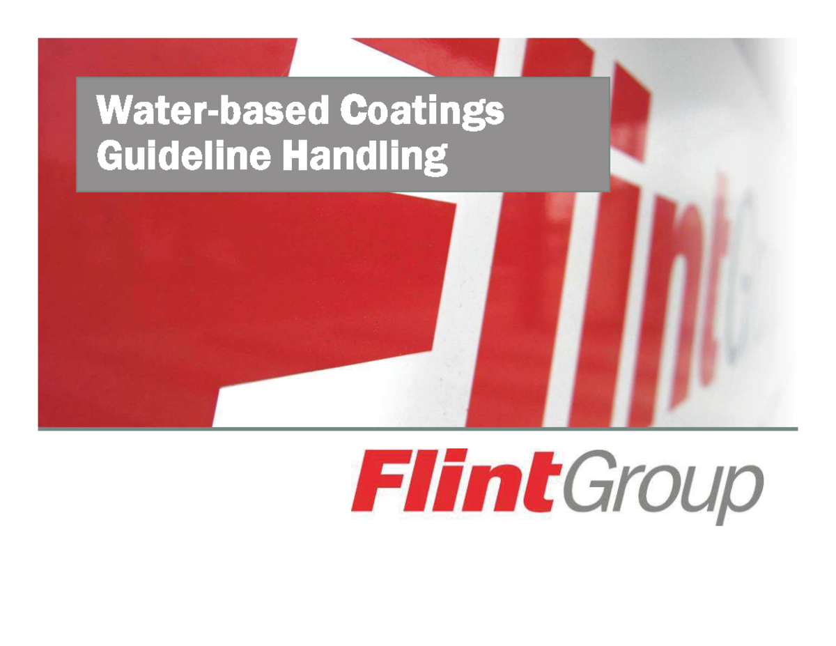Water based coatings guideline handling web eng - Water-based Coatings ...