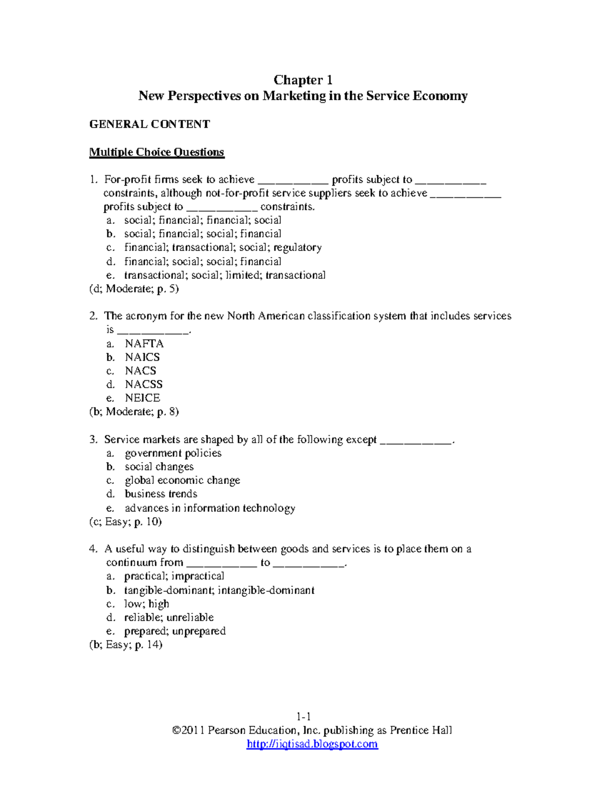 Lovelock 01 - ©2011 Pearson Education, Inc. publishing as Prentice Hall ...