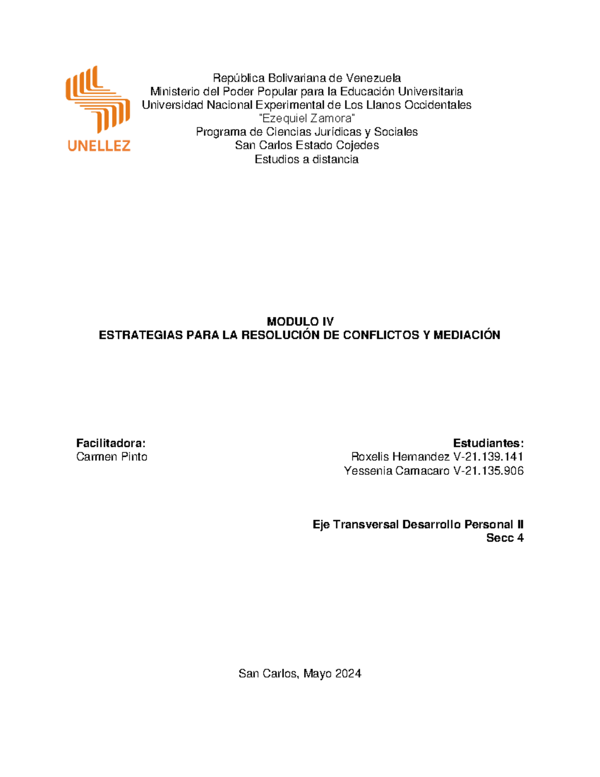 Trabajo DPII Hernandez y Camacaro - República Bolivariana de Venezuela ...