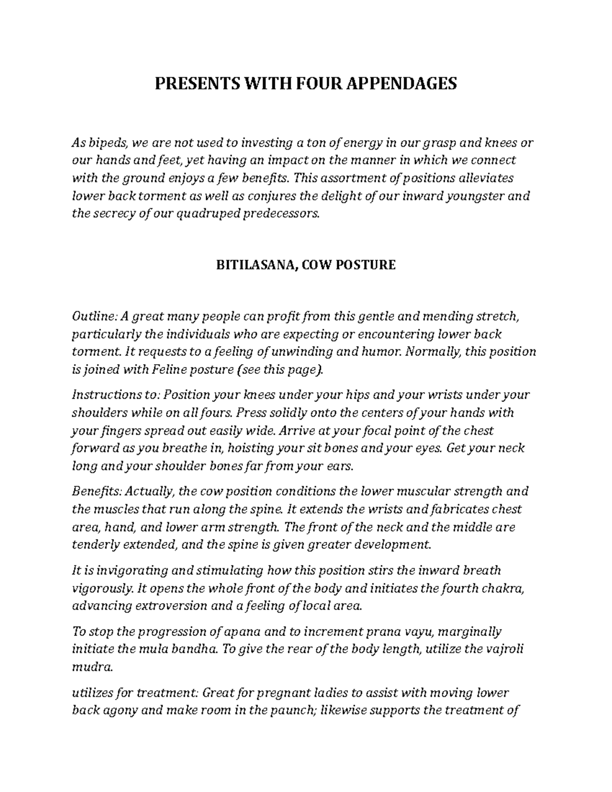 Presents WITH FOUR Appendages - PRESENTS WITH FOUR APPENDAGES As bipeds ...