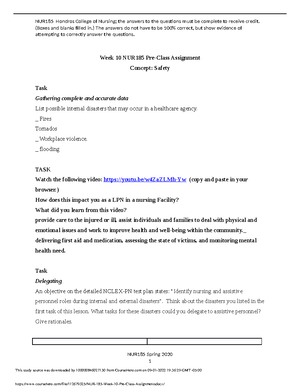 Pre-Class Assignment - nur 160 - Studocu