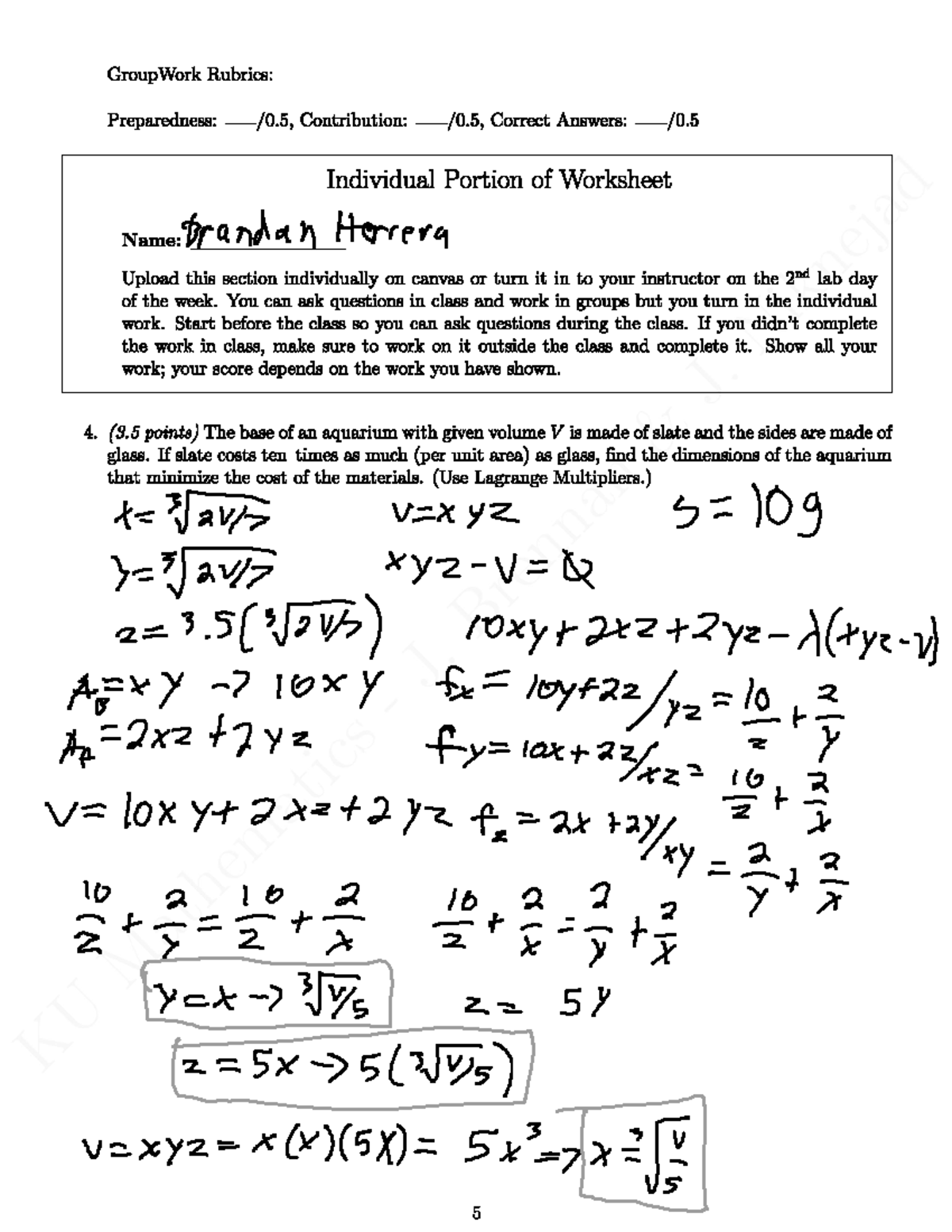 Herrera ws10 - Lesson worksheet - MATH127 - Studocu