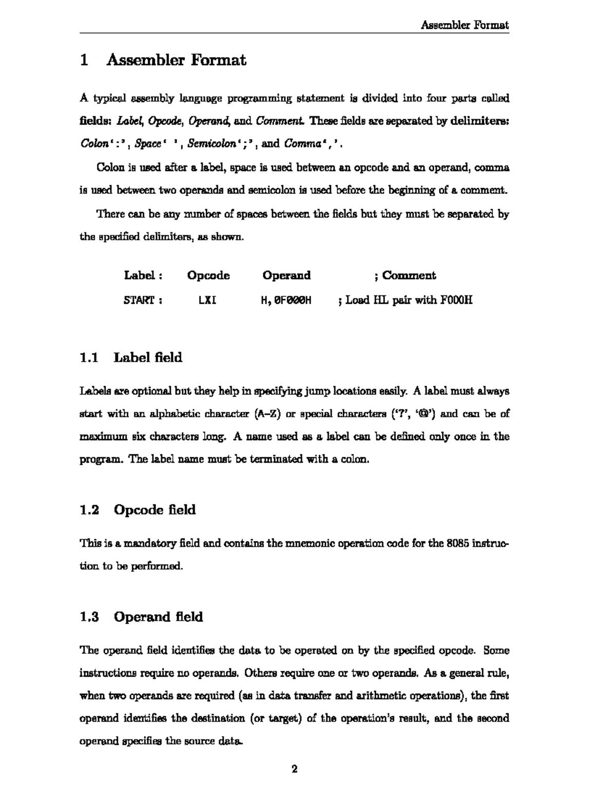 Assembler Format sample program and Delay - Microprocessors And ...