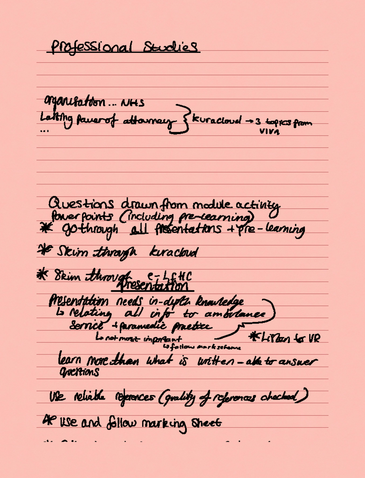 Note 24 Mar 2022 - Paramedic science notes - professional Studies ...