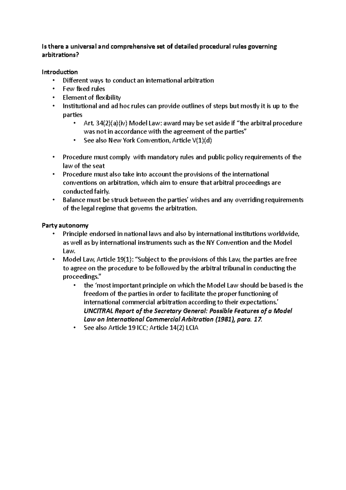 Is there a universal and comprehensive set of detailed procedural rules ...