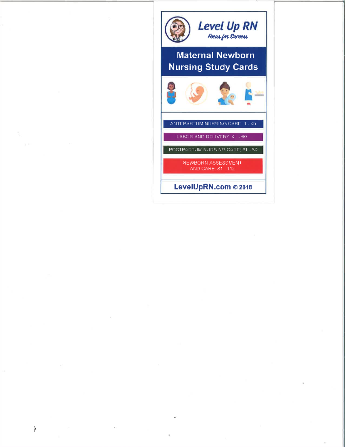 ATI Maternal Newborn Cards - Level Up RN Focus for Success Maternal ...