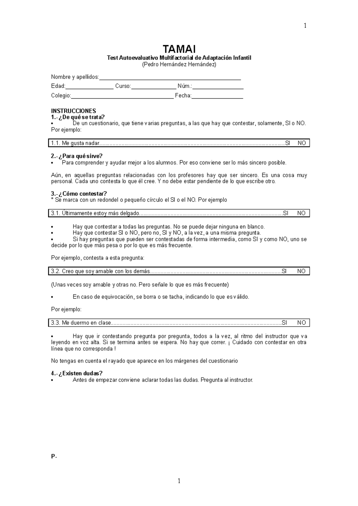 Tamai - 08-temai - 1 TAMAI Test Autoevaluativo Multifactorial de ...