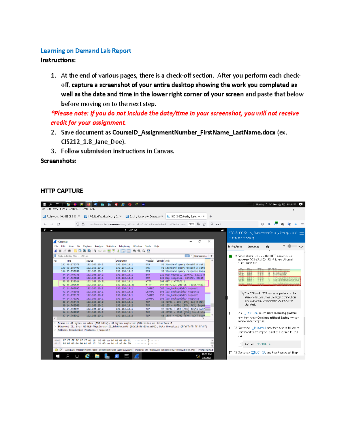 LAB 1.4 Derrick-J - Completed Assignment - Learning on Demand Lab Report Instructions: At the ...