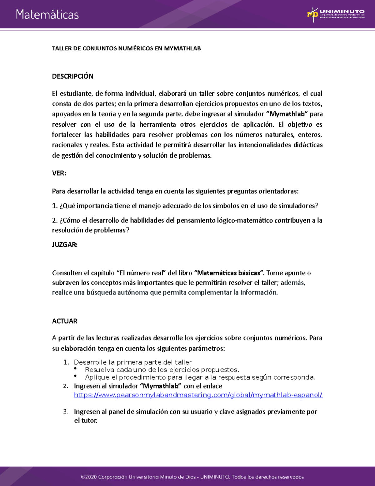 Uni1 act2 TAL CON NUM MYM - TALLER DE CONJUNTOS NUMÉRICOS EN MYMATHLAB ...