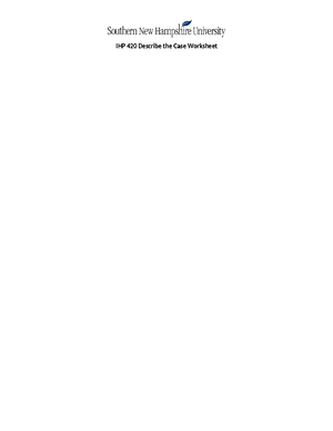 IHP 420 16219 M01 Worksheet 2 - Southern New Hampshire University IHP ...