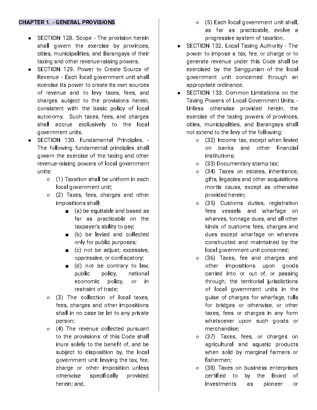Gizmo - TAX 3 - LGC - chapter 1 and 2 of local government code ...