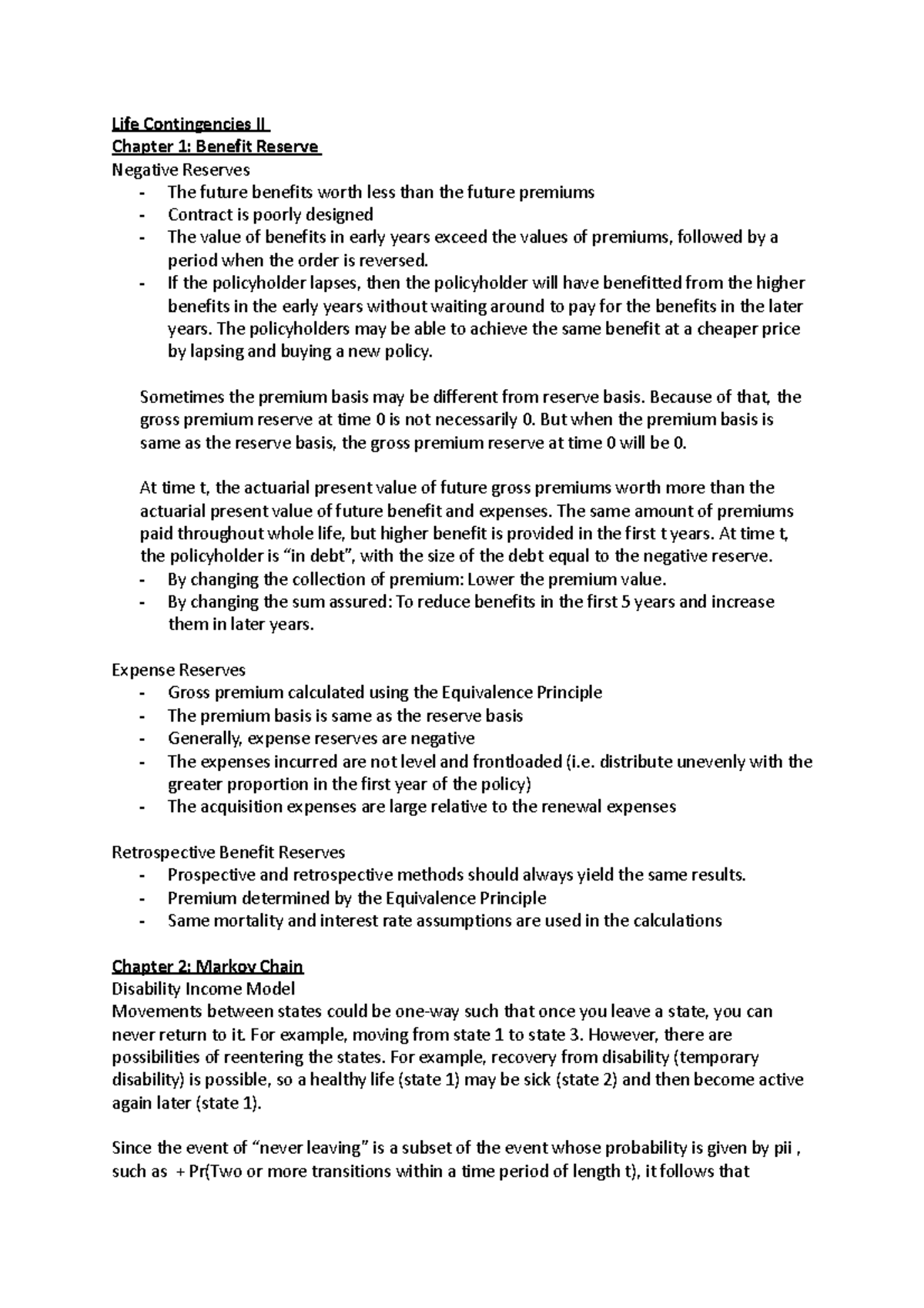 LC2 (Explanation Notes) - Life Contingencies II Chapter 1: Benefit ...