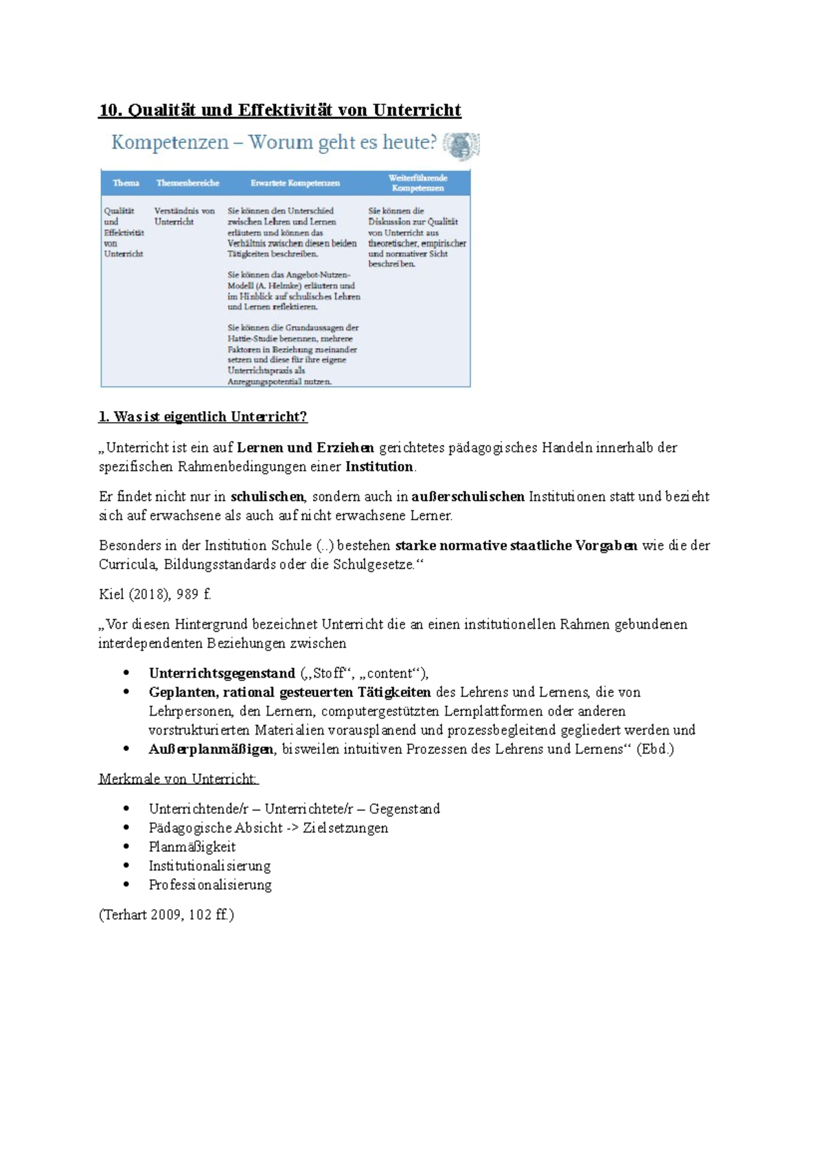 Qualität und Effektivität von Unterricht - 10. Qualität und ...