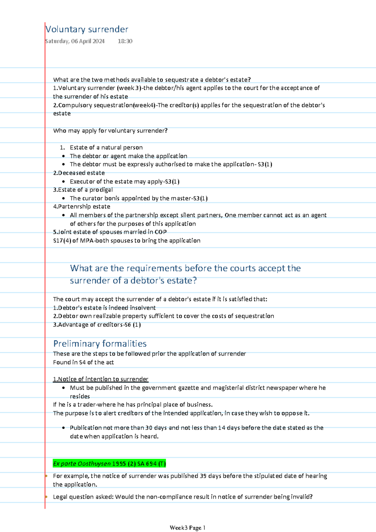 Voluntary surrender - What are the two methods available to sequestrate ...