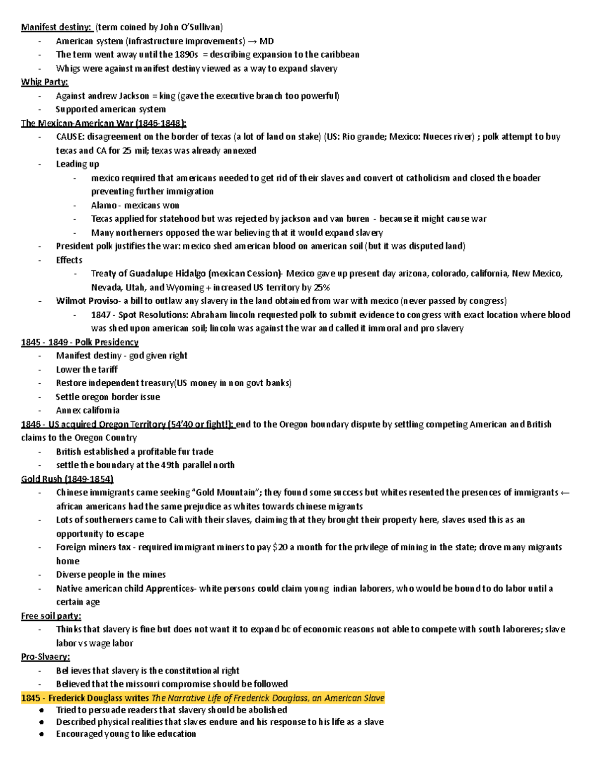Apush UNIT 5 - Manifest destiny: (term coined by John O’Sullivan ...